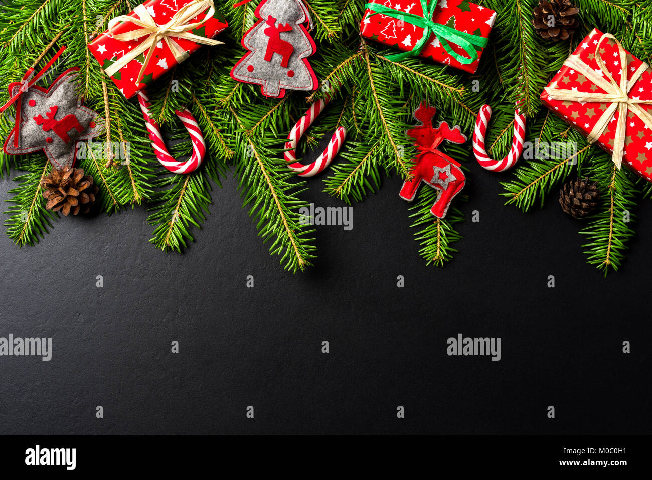 Christmas decorations presents background hi-res stock photography and ...