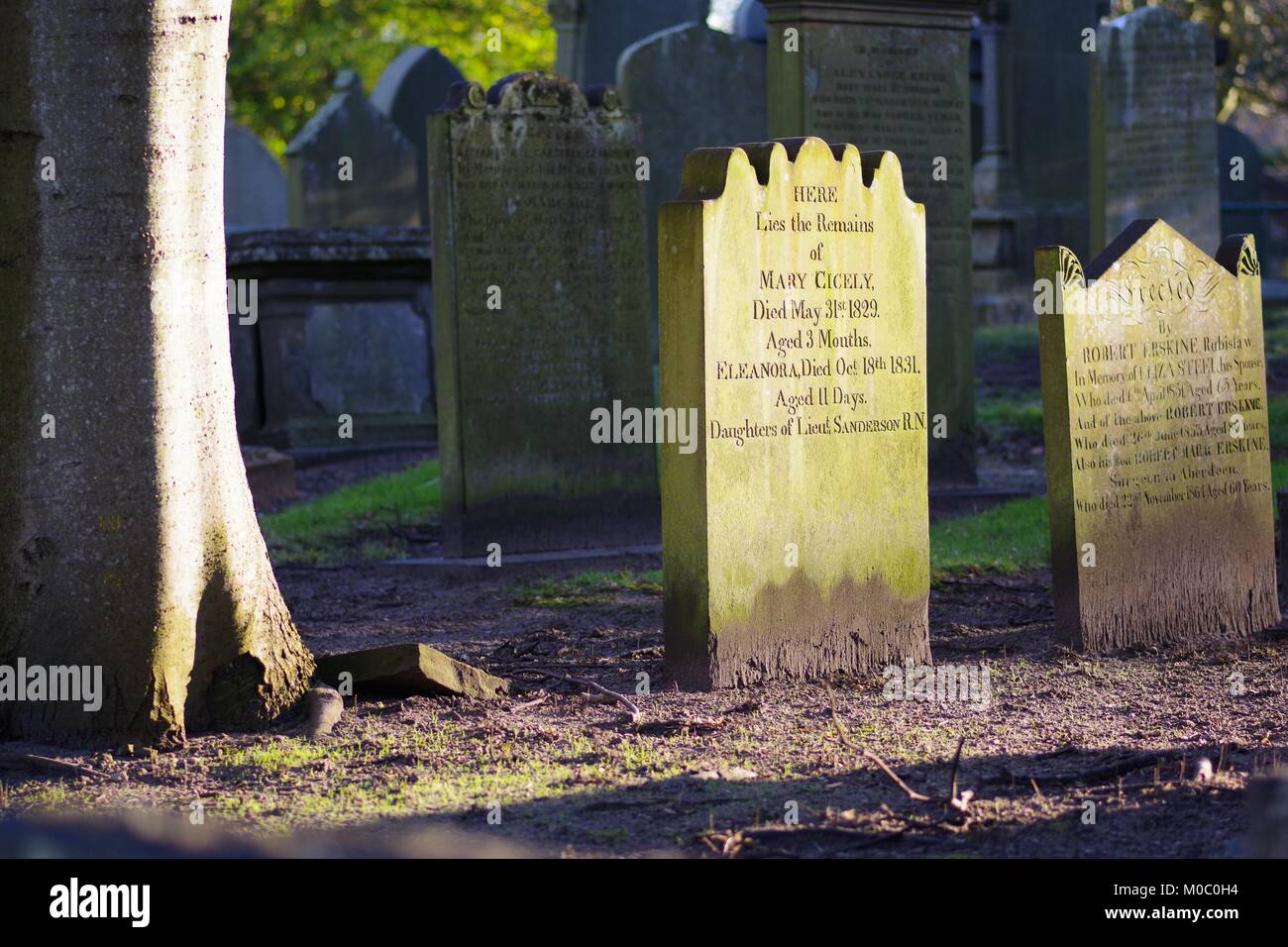 St Machar's Cathedral Graveyard Headstones, Old Aberdeen Town. Scotland ...