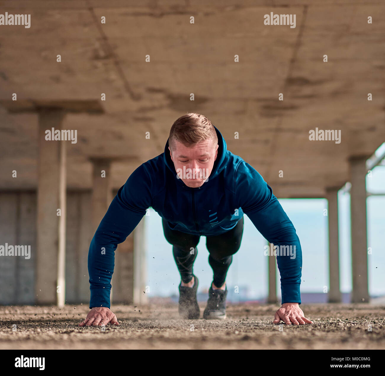 athlete involved in sports at a construction site Stock Photo - Alamy