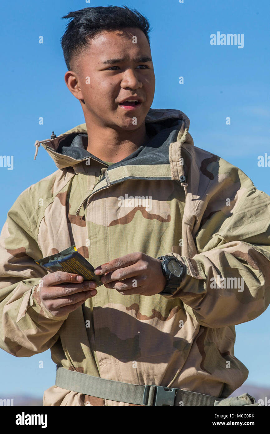 U.S. Marine Corps Lance Cpl. Xavier Swank, a Chemical, Biological ...