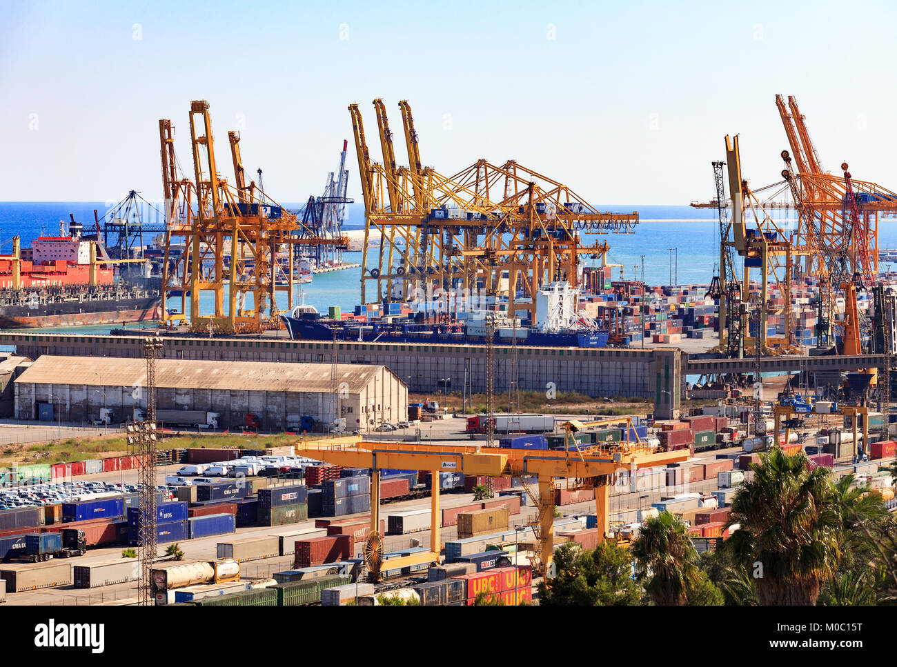 Barcelona, Spain - September 15, 2011: Landscape view of the loading ...