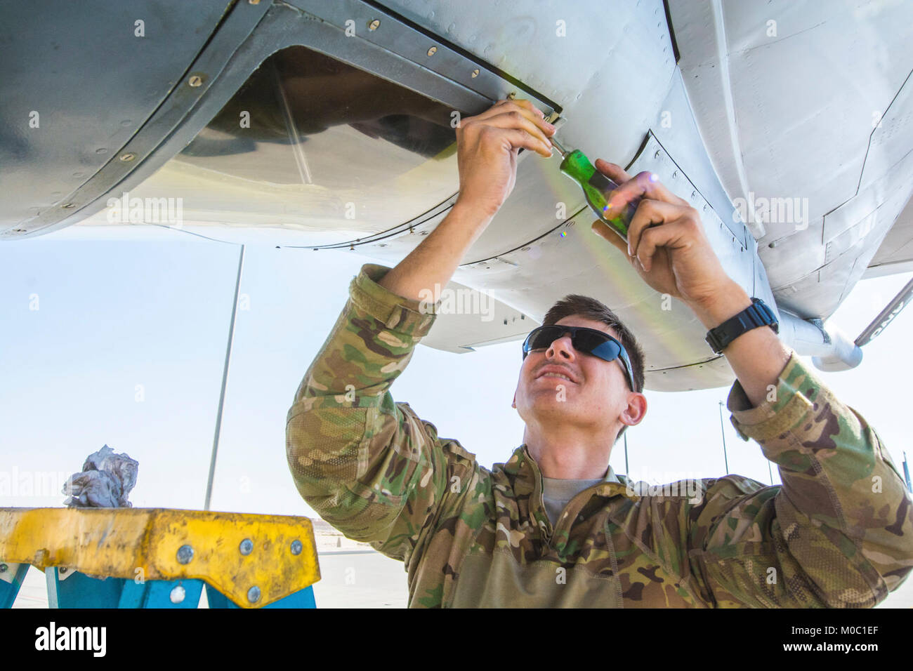 U.S. Air Force Airman First Class Christopher Cramer crew chief with ...