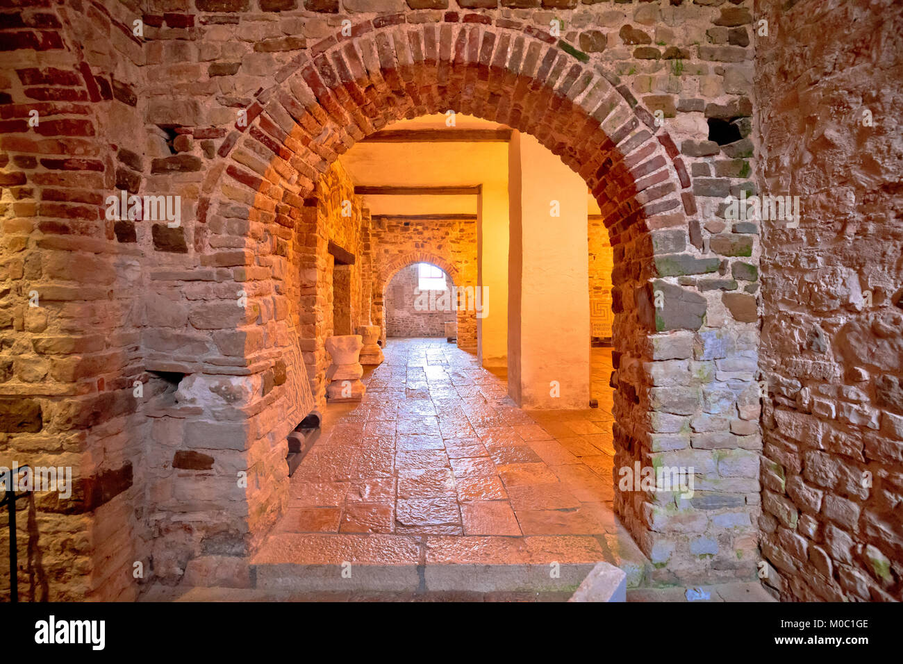 Porec, Istria - January 9, 2018: Ancient Byzantine Empire period walls ...
