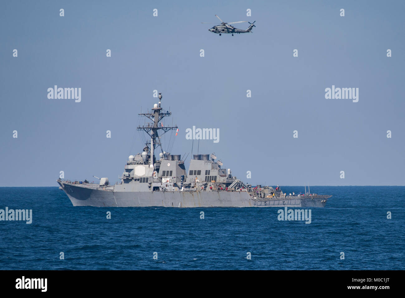 An MH-60R Sea Hawk helicopter assigned to the "Easyriders" of ...