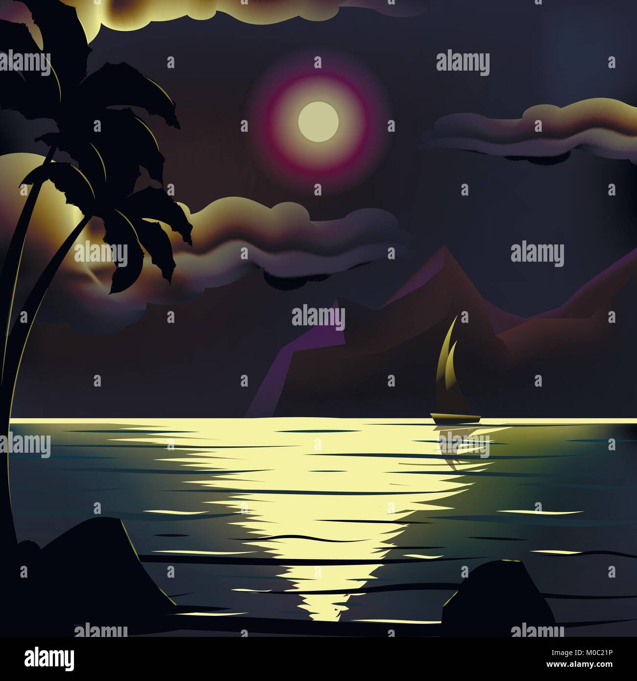 Sea shore fantasy Stock Vector Images - Alamy