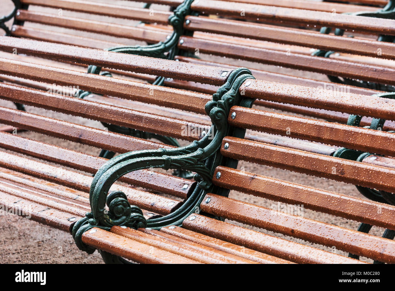 Old brown wooden benches hi-res stock photography and images - Alamy