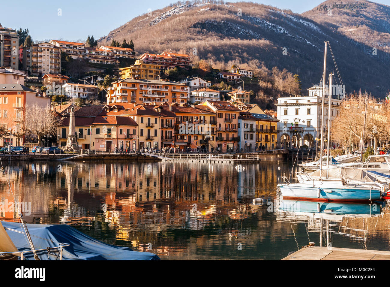 Lakeside of Omegna , Omegna , Lake Orta , Verbania , Piedmont , Italy ...