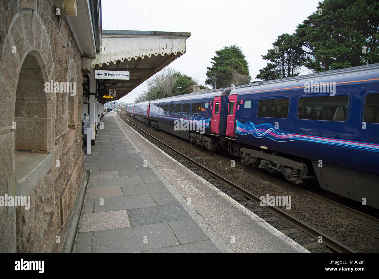 Bodmin, Cornwall, England, January 2018, A view of a train at Bodmin ...
