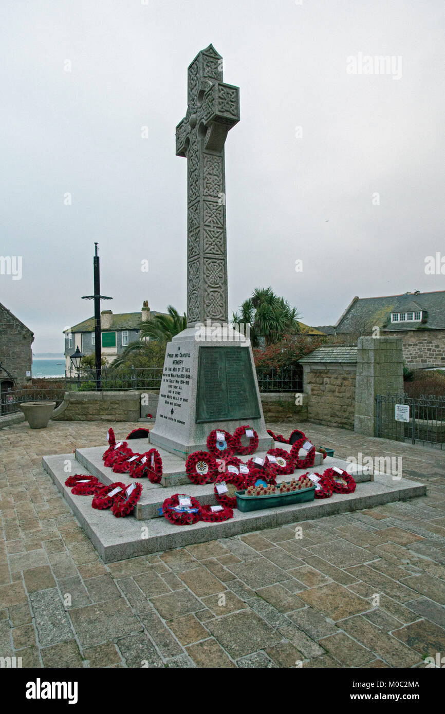 St. Ives, Cornwall, England, January 8th 2018, a view of the war ...