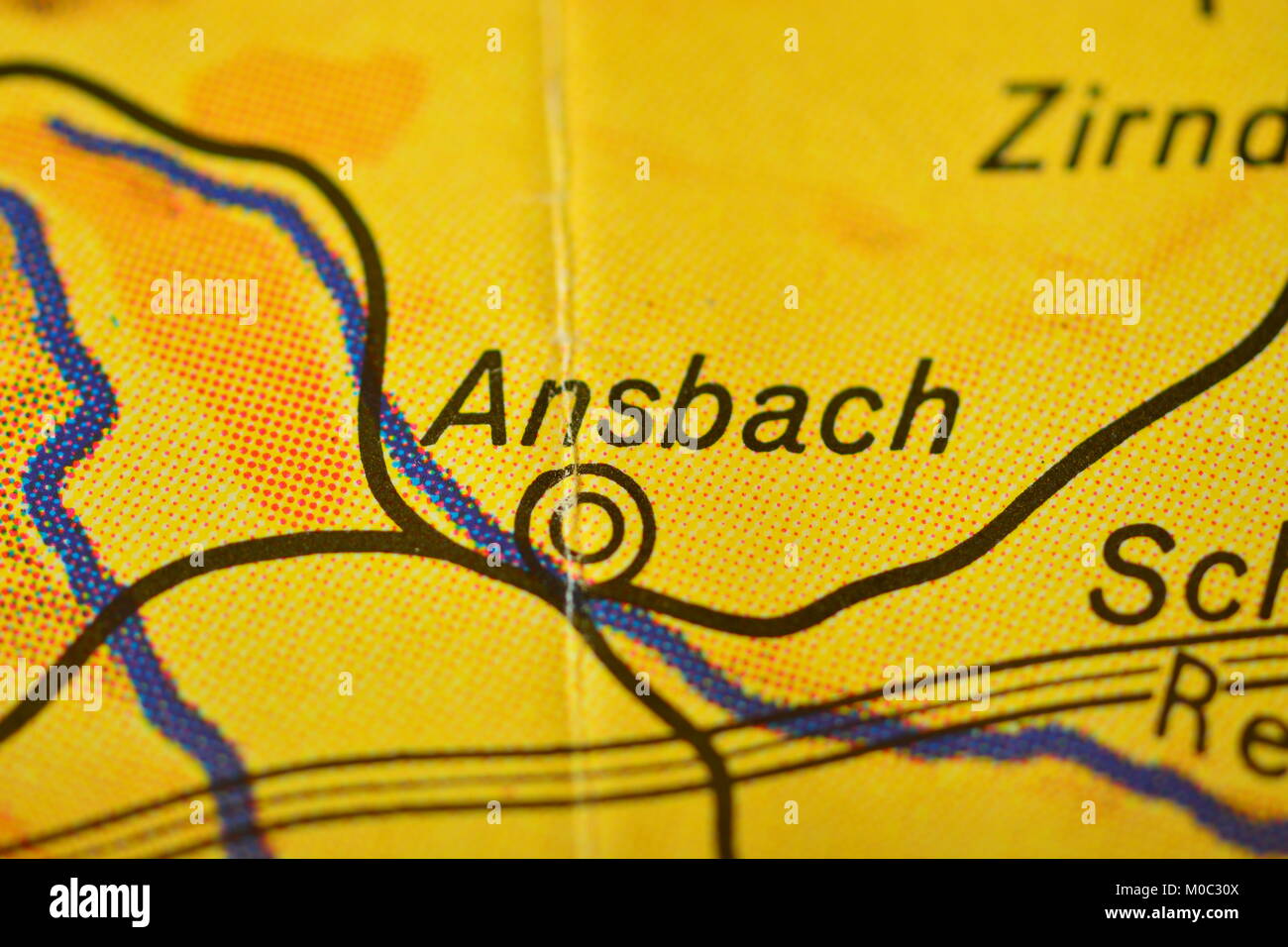 City name on the map Stock Photo - Alamy