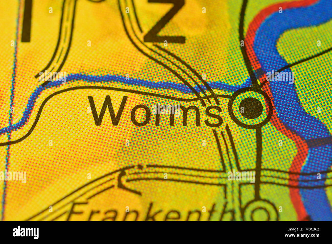 City name on the map Stock Photo - Alamy