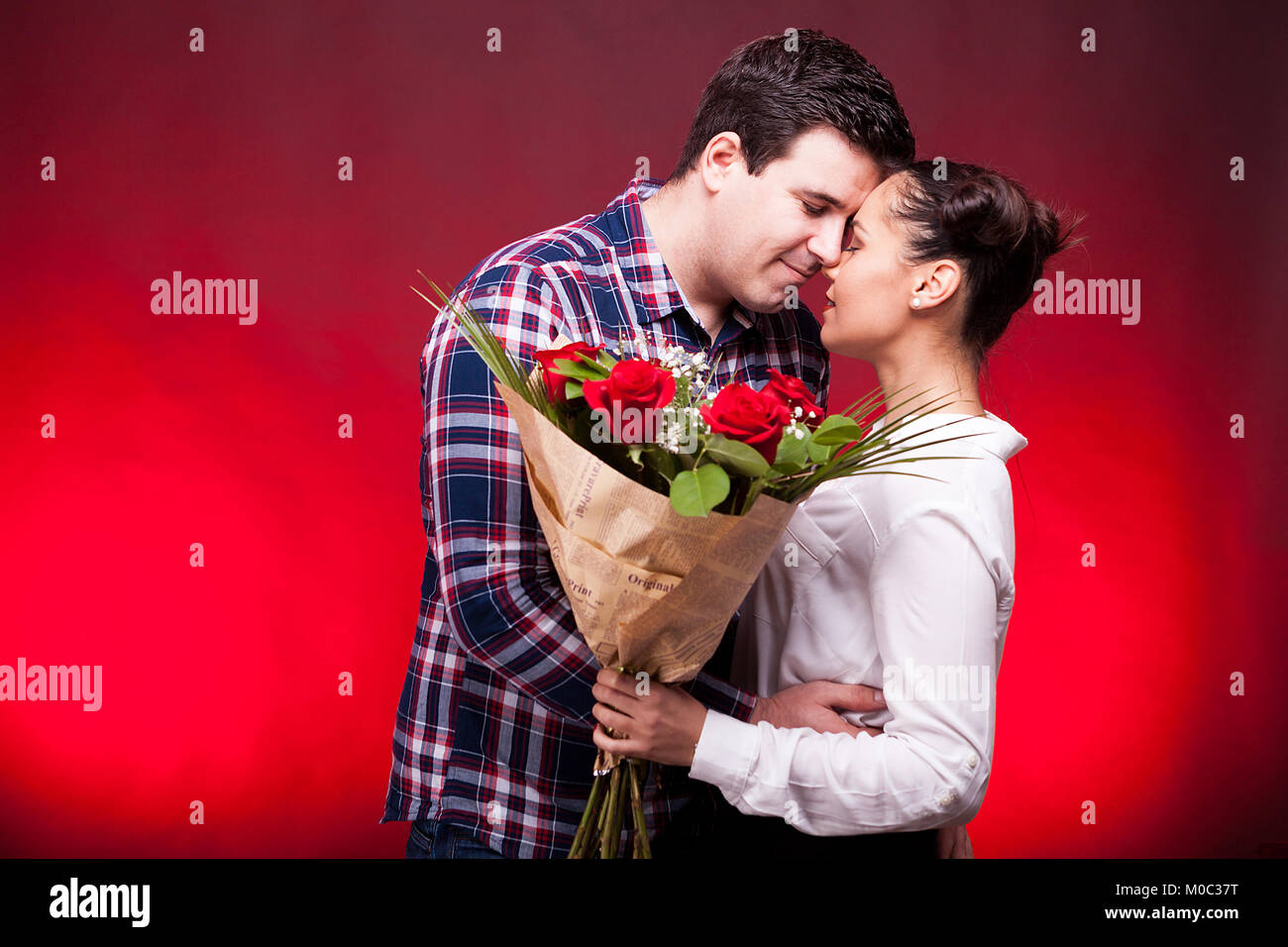 Inlove couple on the first date Stock Photo - Alamy