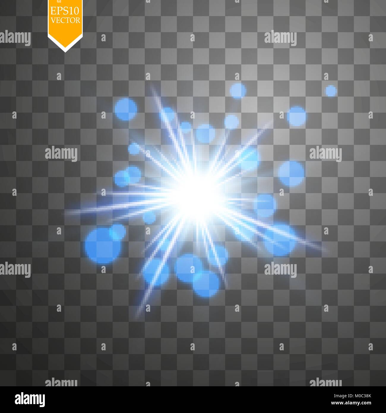 Light digital star on the transparent background Stock Vector Image ...