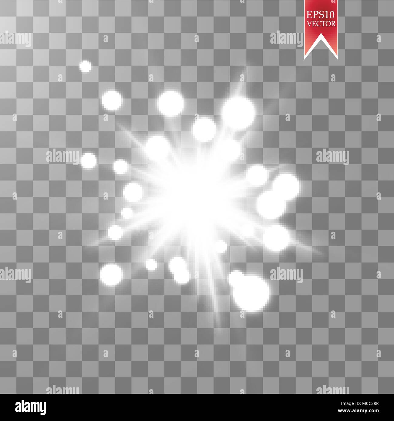 Glow light effect. Starburst with sparkles on transparent background ...