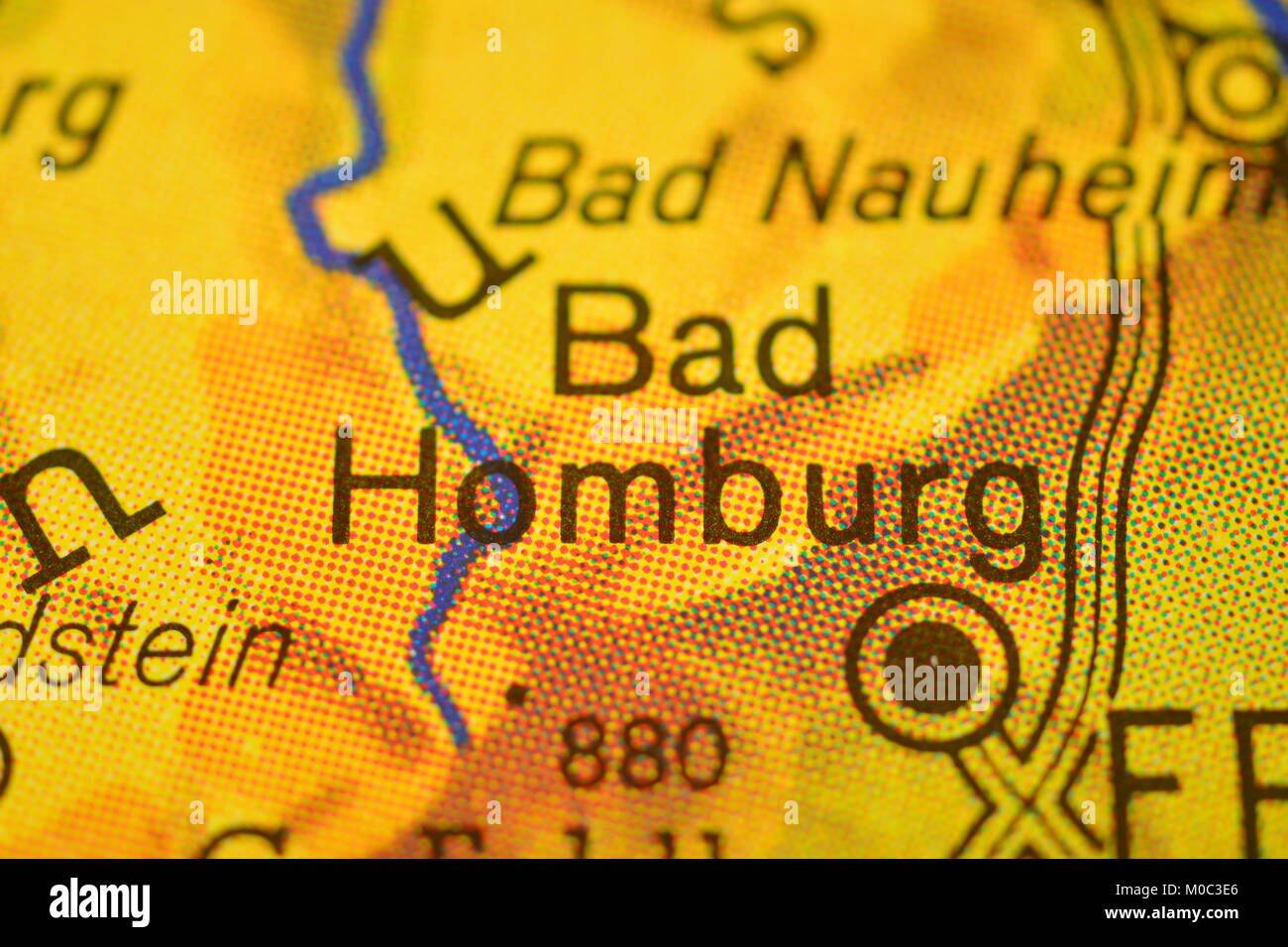 City name on the map Stock Photo - Alamy