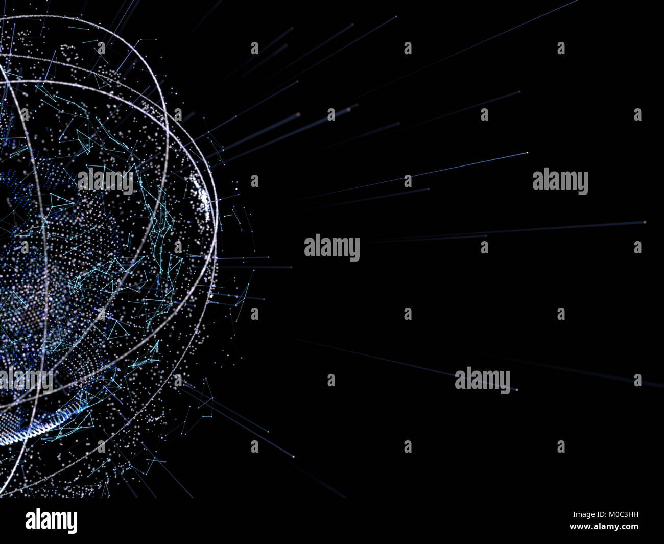 World map of points, lines. 3d illustration Stock Photo - Alamy