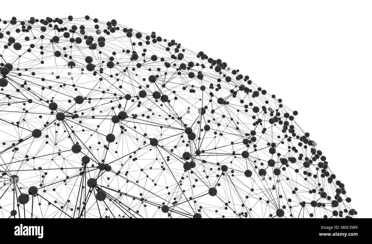 Perspective technology with lines and dots Stock Photo - Alamy