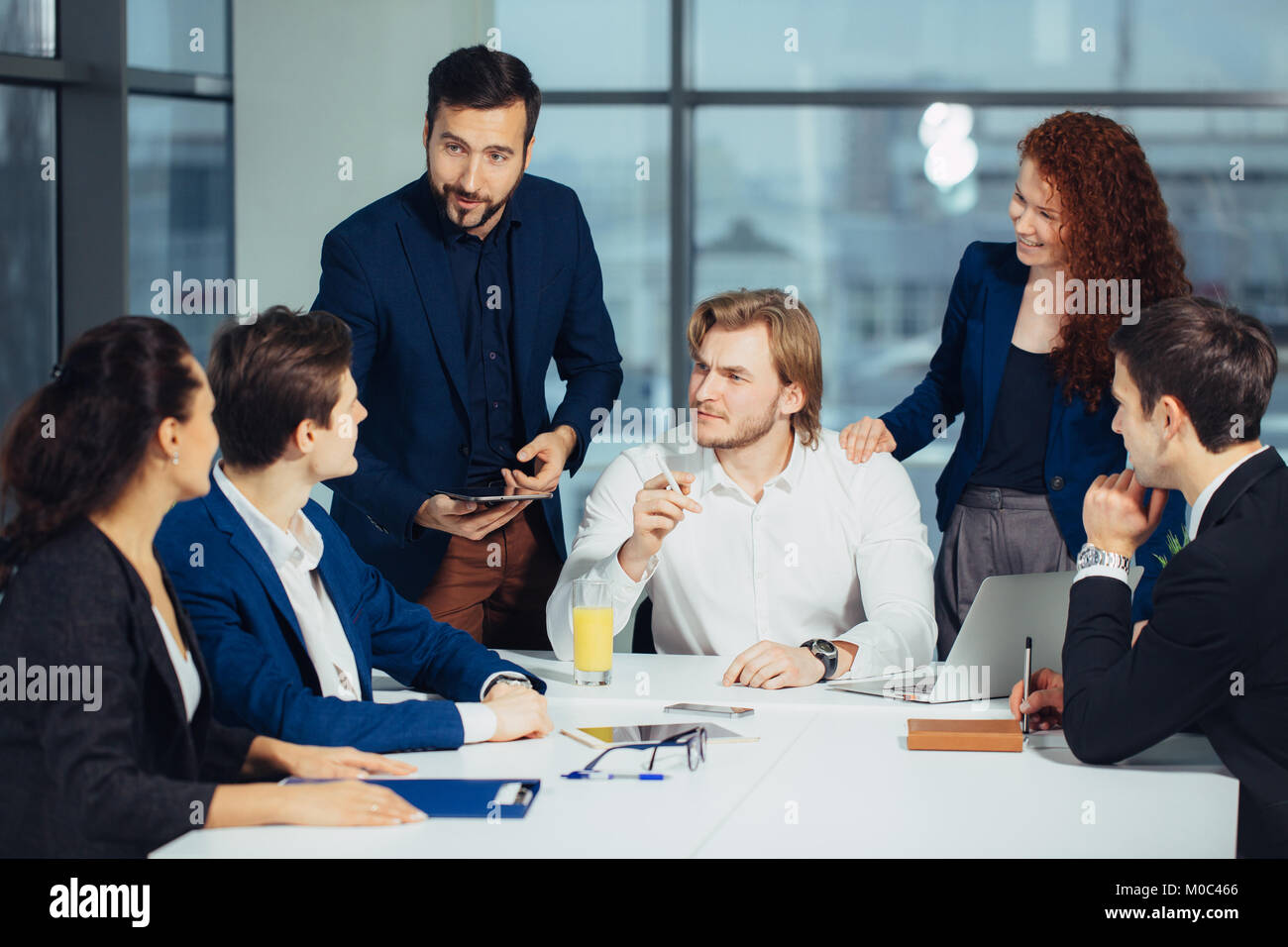 Business People Meeting Conference Discussion Corporate Stock Photo - Alamy