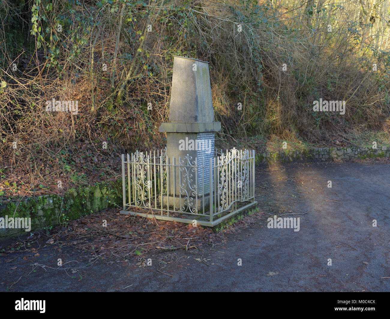 The mail coach pillar on the A40 near Llandovery Stock Photo - Alamy