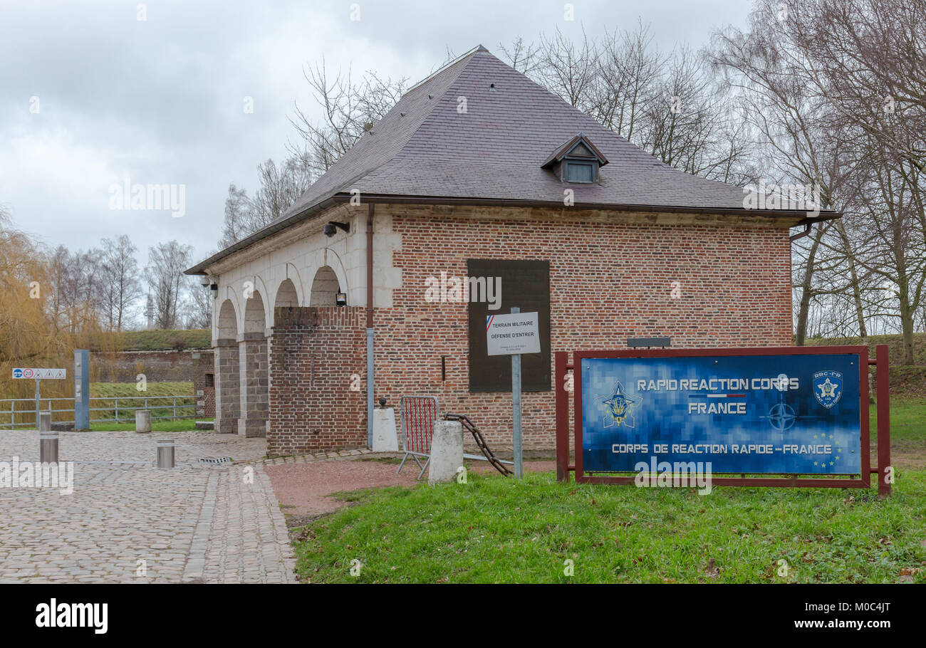 Entrance to the headquarters of the NATO Rapid Reaction Corps at the ...