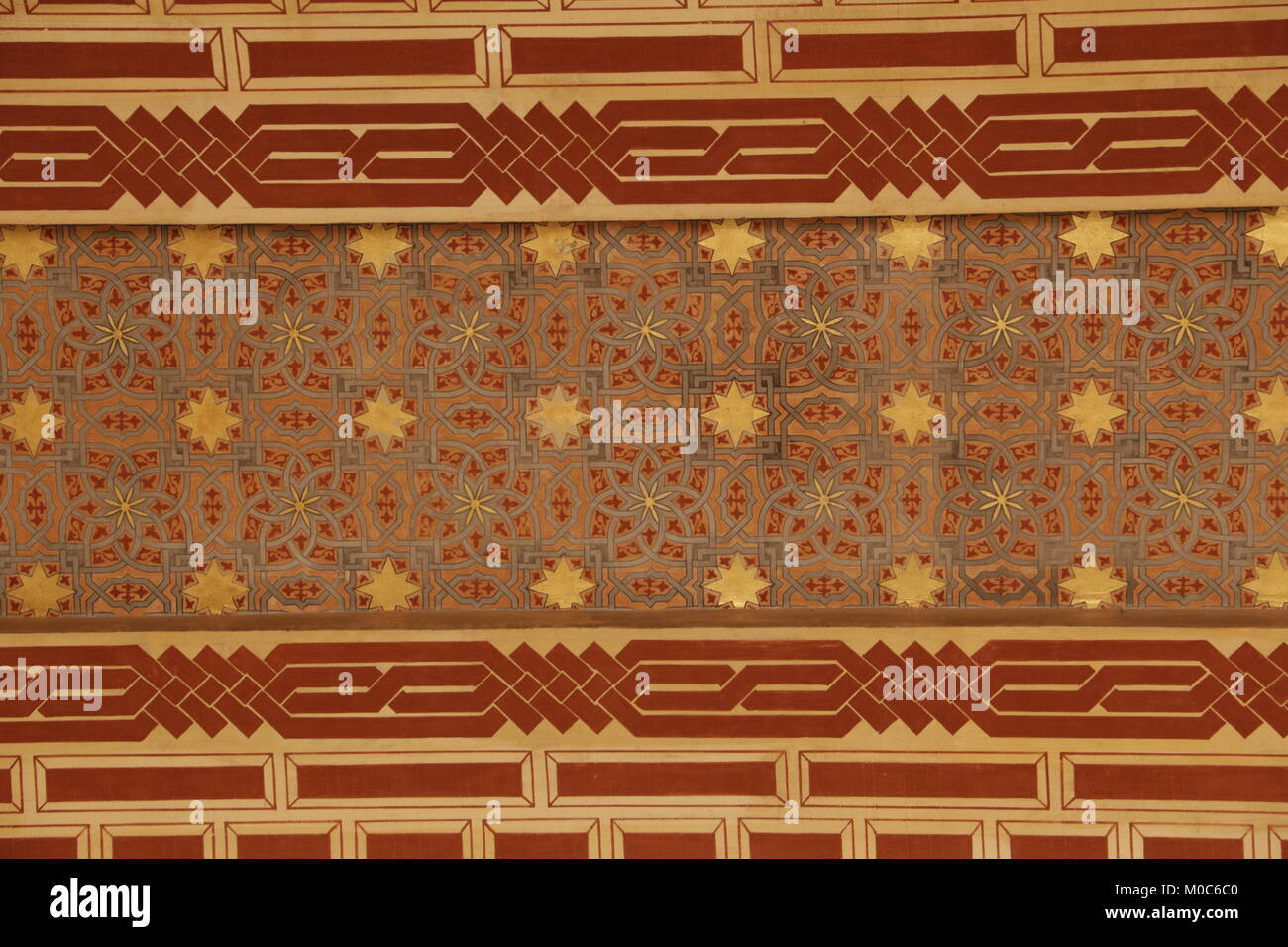 Alcazaba de Málaga Spain decorated ceiling Stock Photo - Alamy