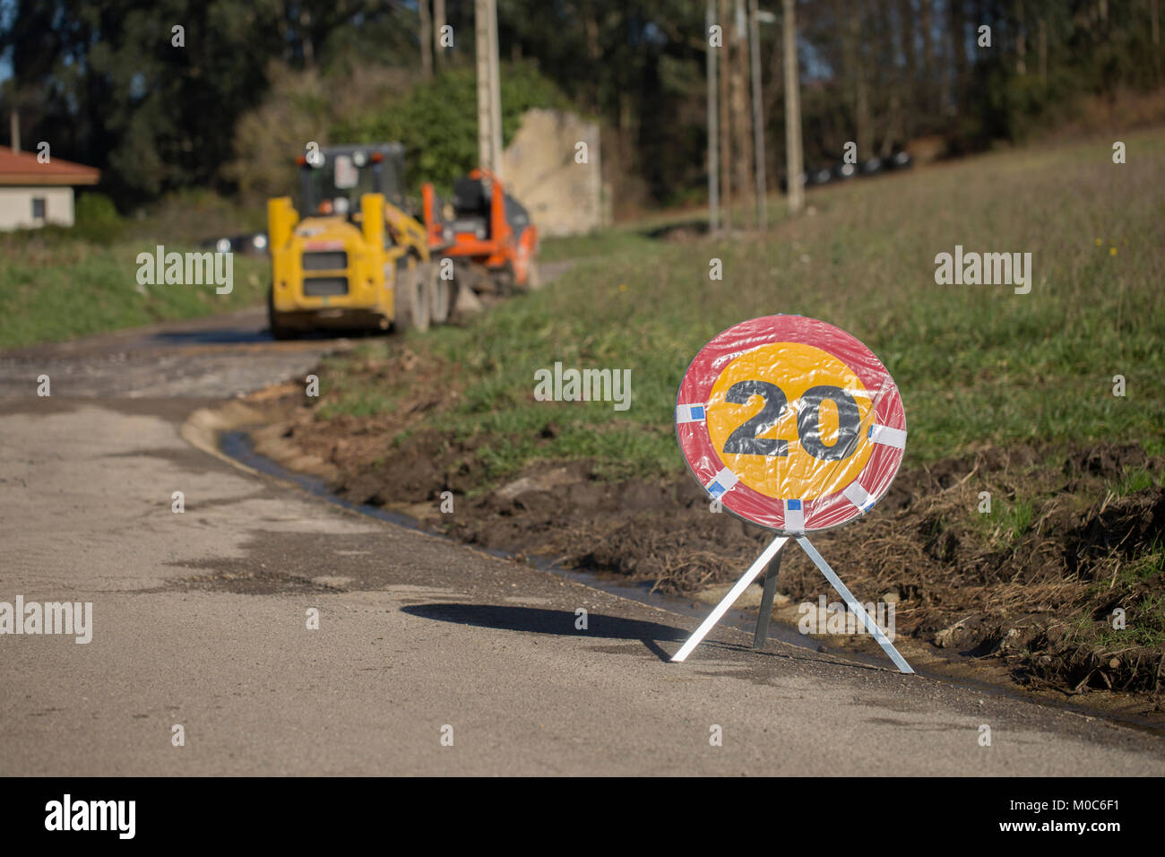 Kilometer road sign hi-res stock photography and images - Alamy