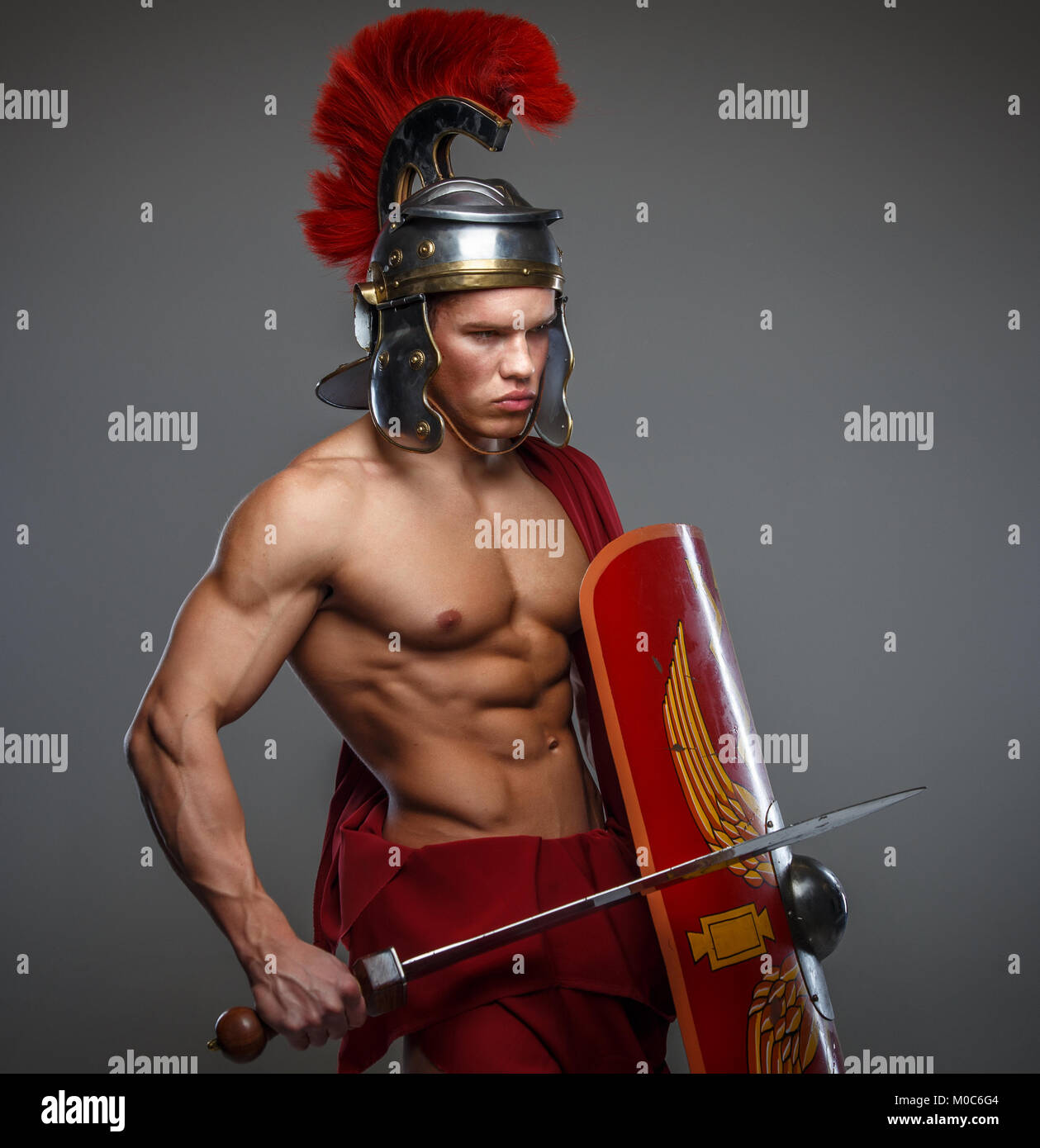 male dressed in roman armor Stock Photo - Alamy