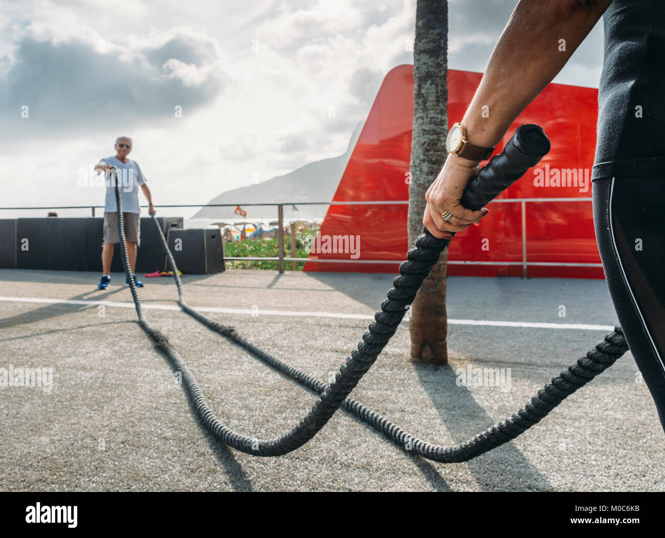 Older man woman beach hi-res stock photography and images - Alamy