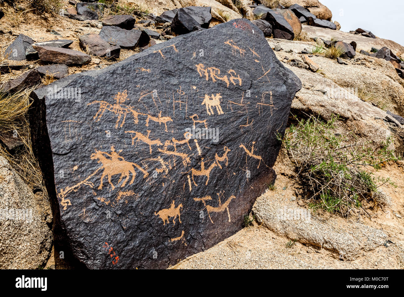 The Rock Painting, in the Yinshan Mountains in Urad Middle Banner ...