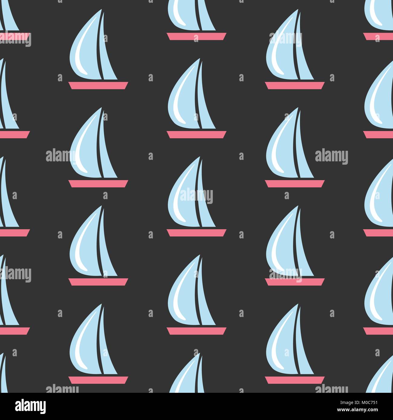 Seamless pattern with sail boats on dark background.Great for wall art ...