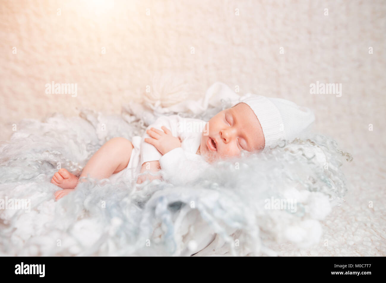 sleeping newborn baby, full length Stock Photo - Alamy
