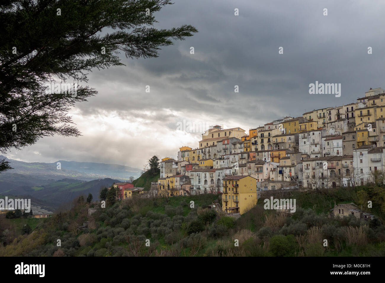 Landscape of typical rural village in south Italy Stock Photo - Alamy