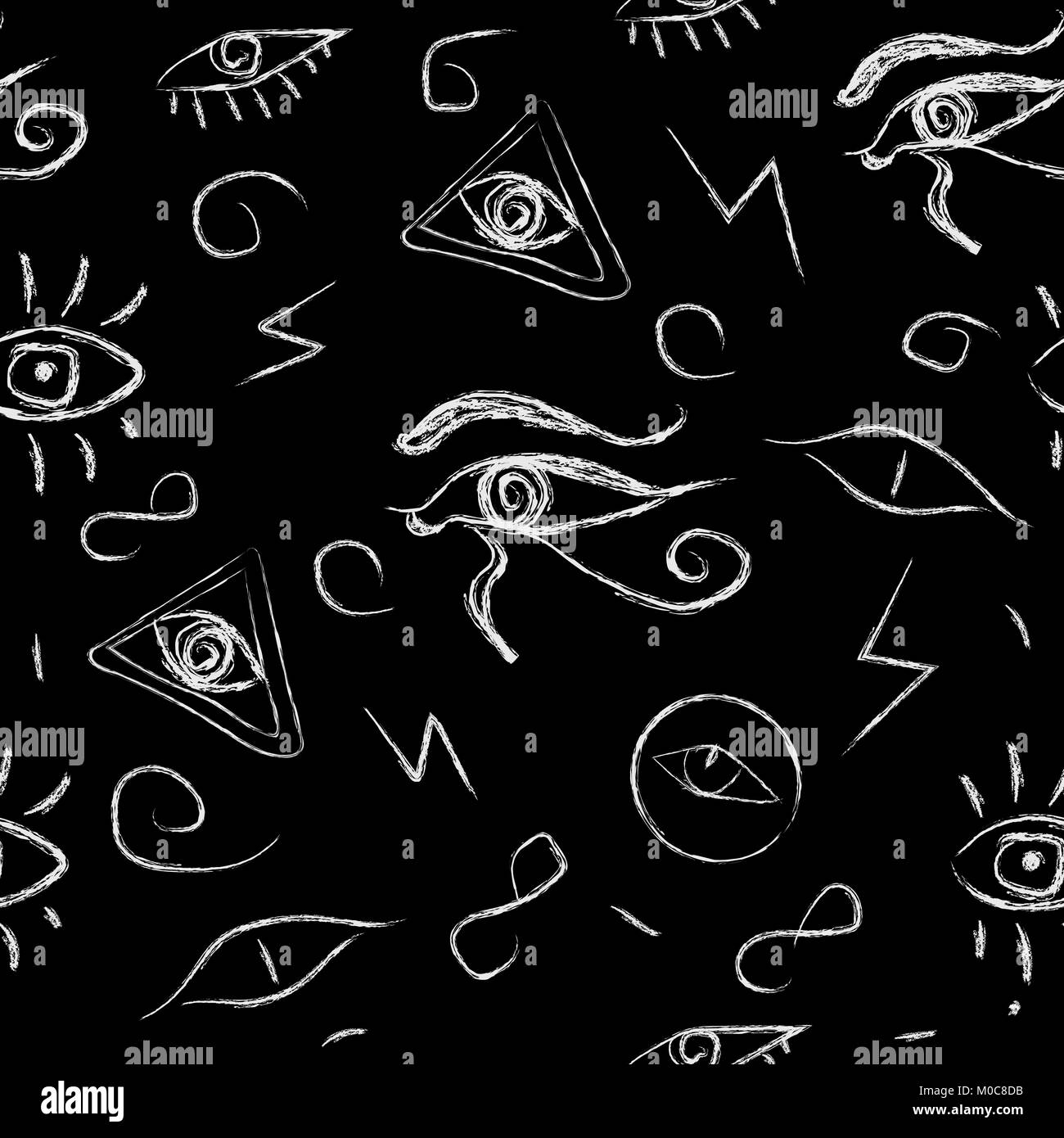 Seamless open eye pattern on black background. Repeating eye background ...