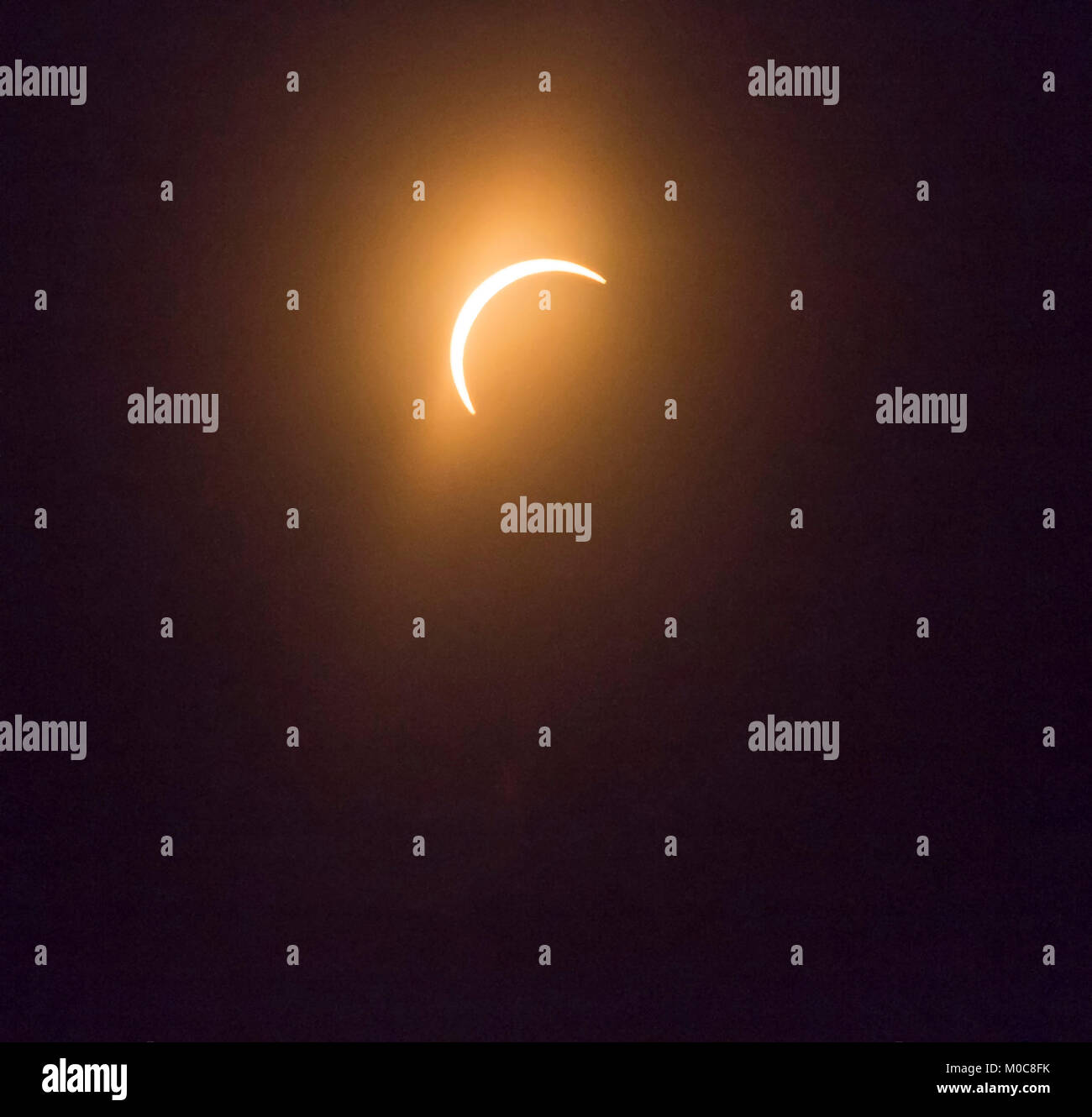 Solar eclipse nearly at its peak. Seen from the Seattle area Aug. 21, 2 ...