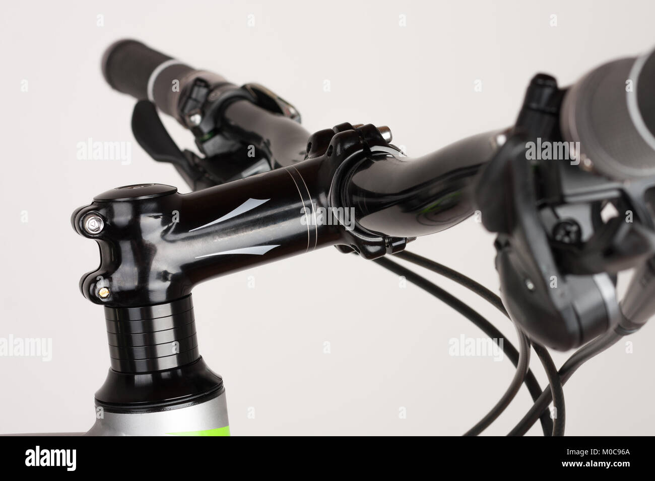 Bike handlebars, close up view, studio photo Stock Photo - Alamy
