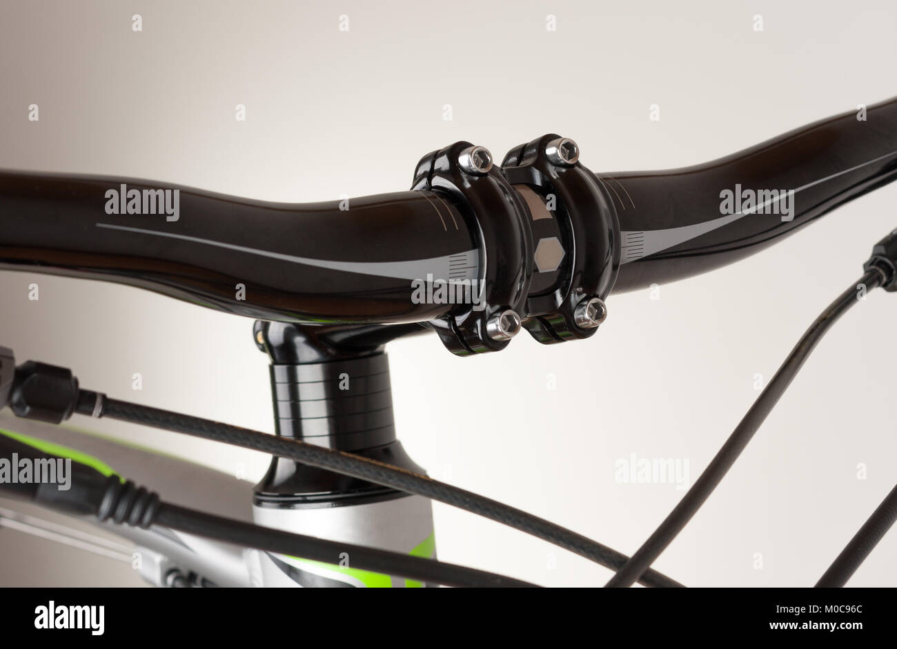 Bike handlebars, close up view, studio photo Stock Photo - Alamy
