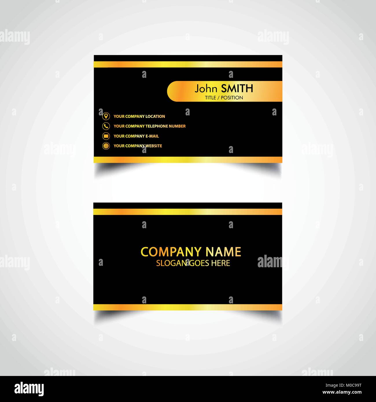 Golden Business Card Template, Vector, Illustration, Eps File Stock ...