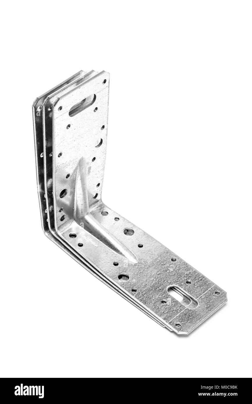 metal angle brackets isolated on white background Stock Photo - Alamy