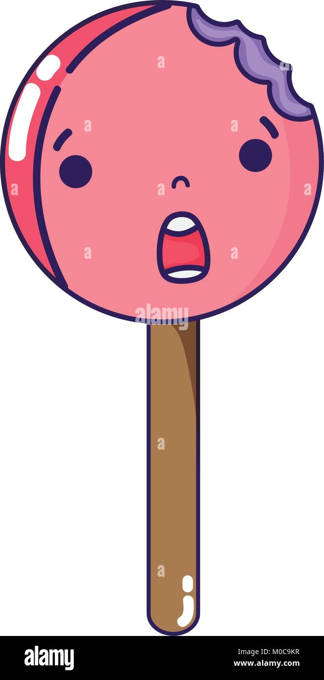 surprised circle ice lolly kawaii Stock Vector Image & Art - Alamy