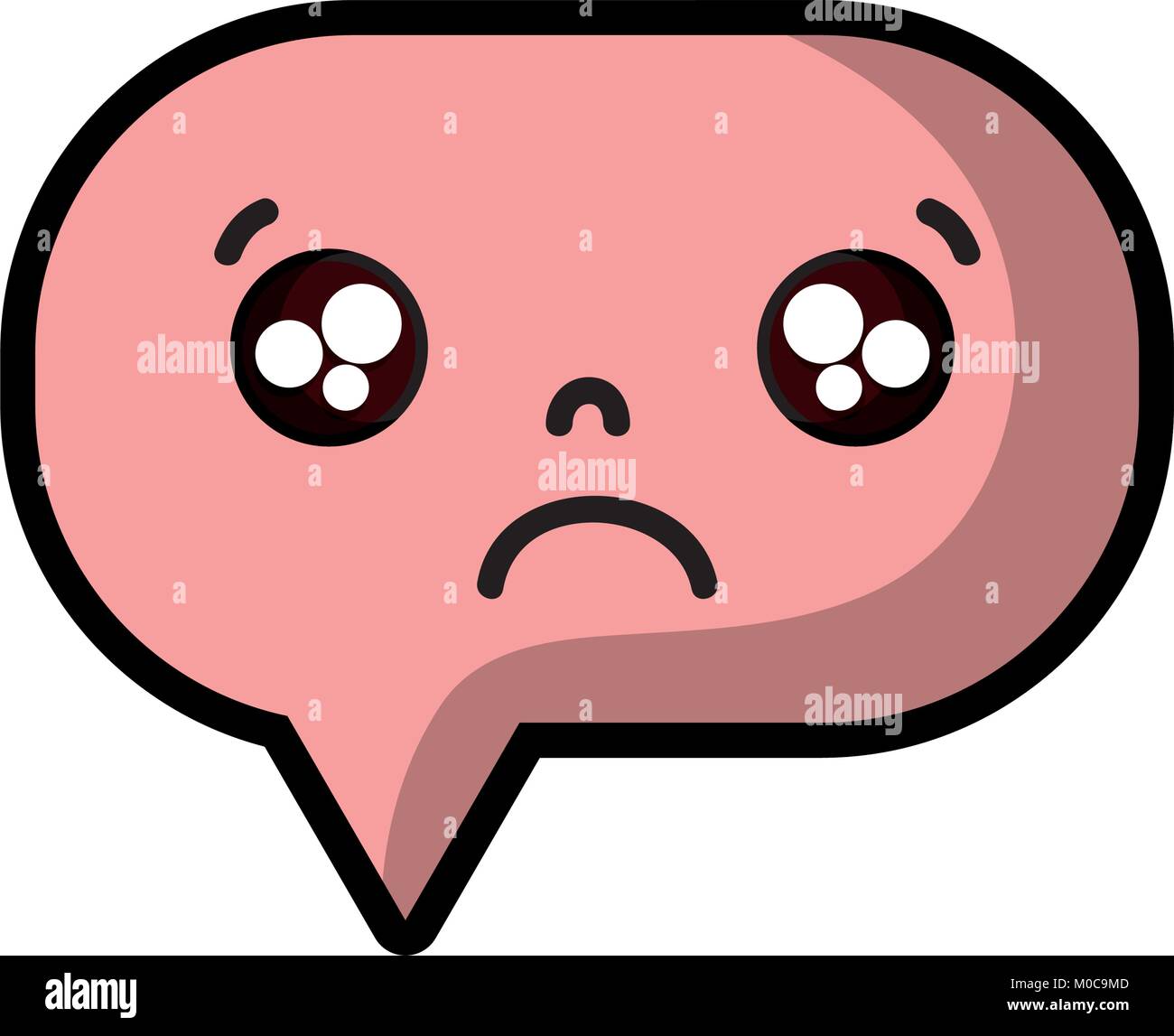 sad chat bubble kawaii cartoon Stock Vector Image & Art - Alamy