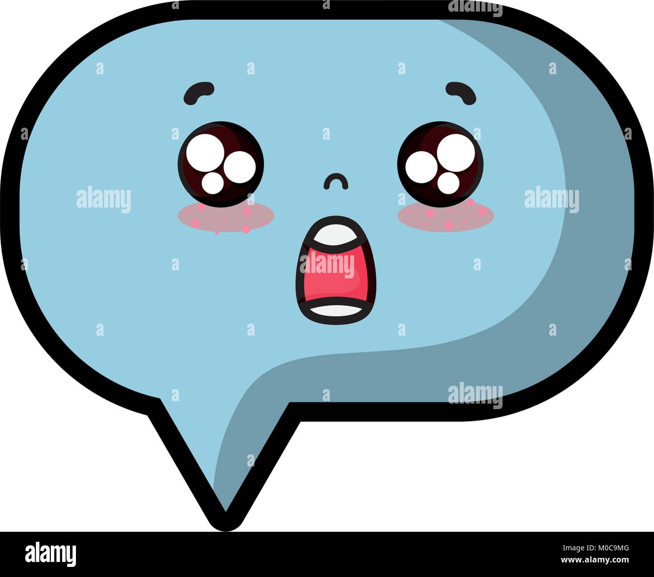 surprised chat bubble kawaii cartoon Stock Vector Image & Art - Alamy