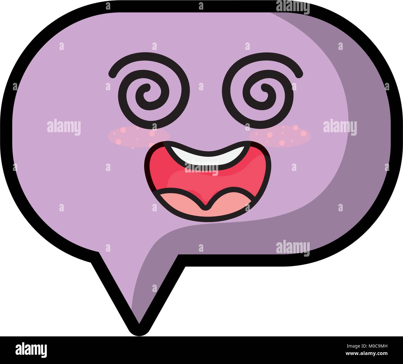 dizzy chat bubble kawaii cartoon Stock Vector Image & Art - Alamy
