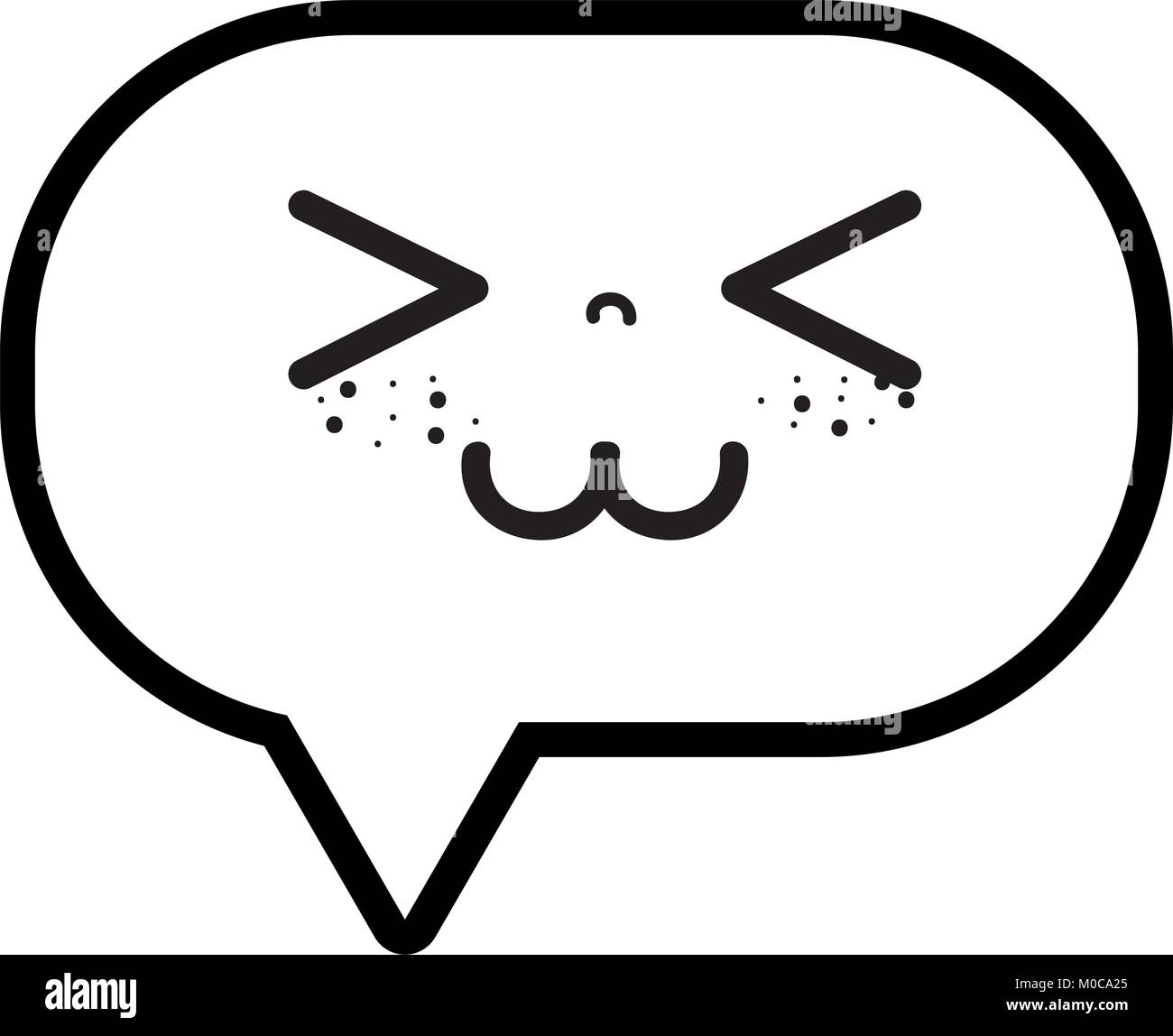 line happy chat bubble kawaii cartoon Stock Vector Image & Art - Alamy