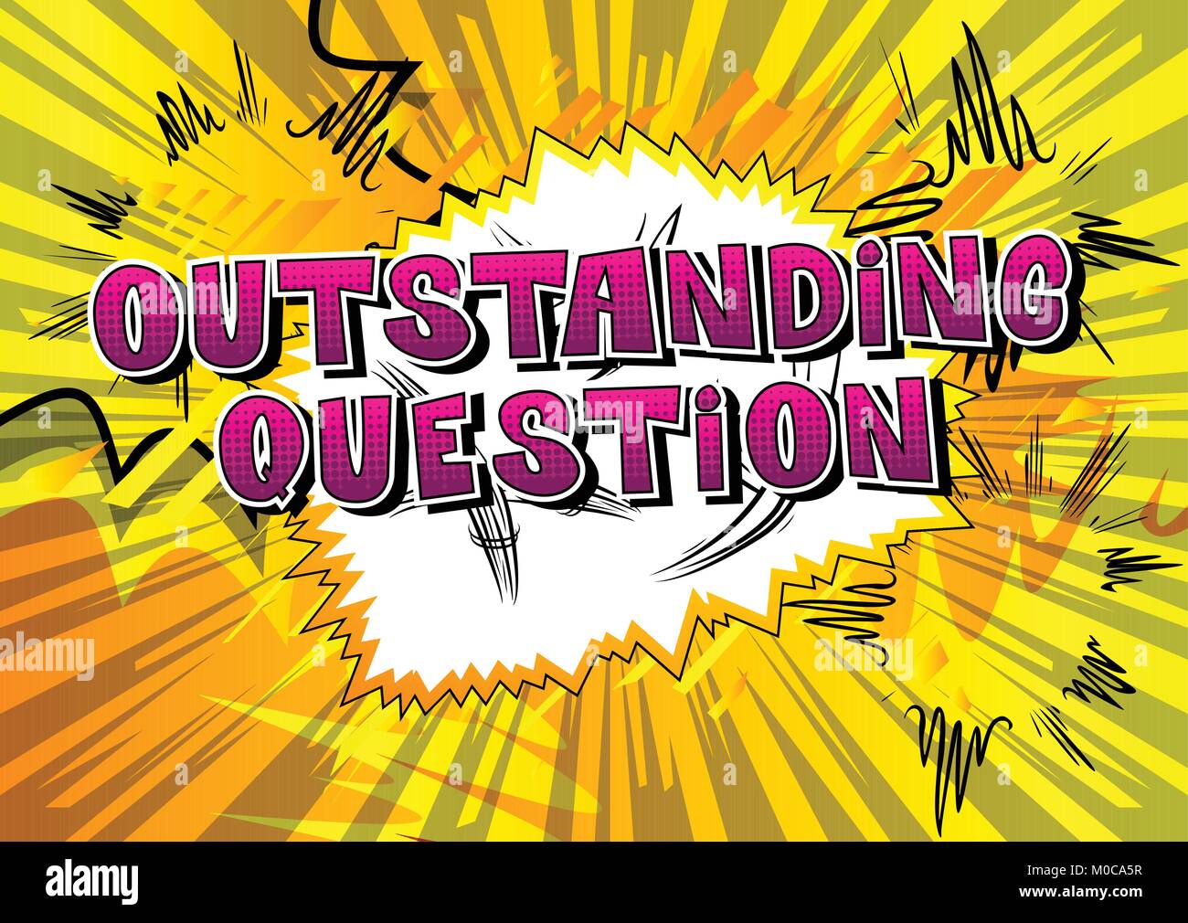 Outstanding Question - Comic book style word on abstract background ...