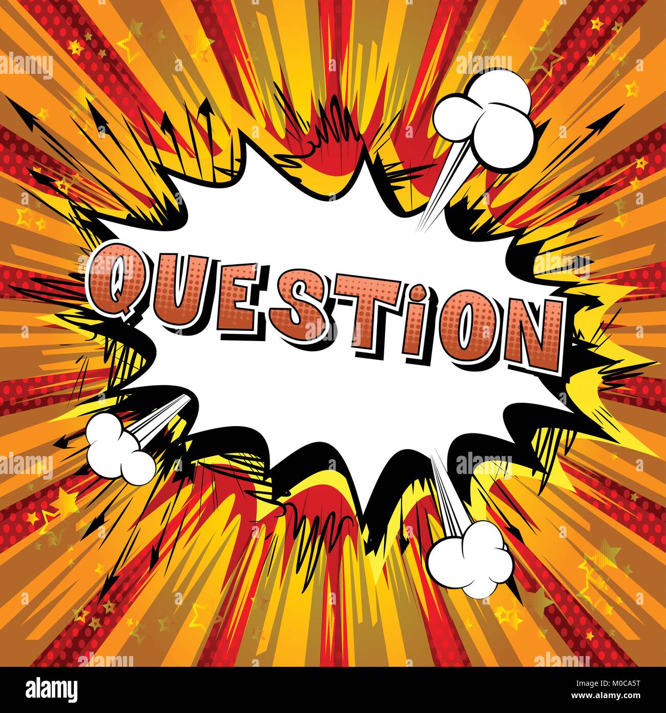 Question - Comic book style word on abstract background Stock Vector ...