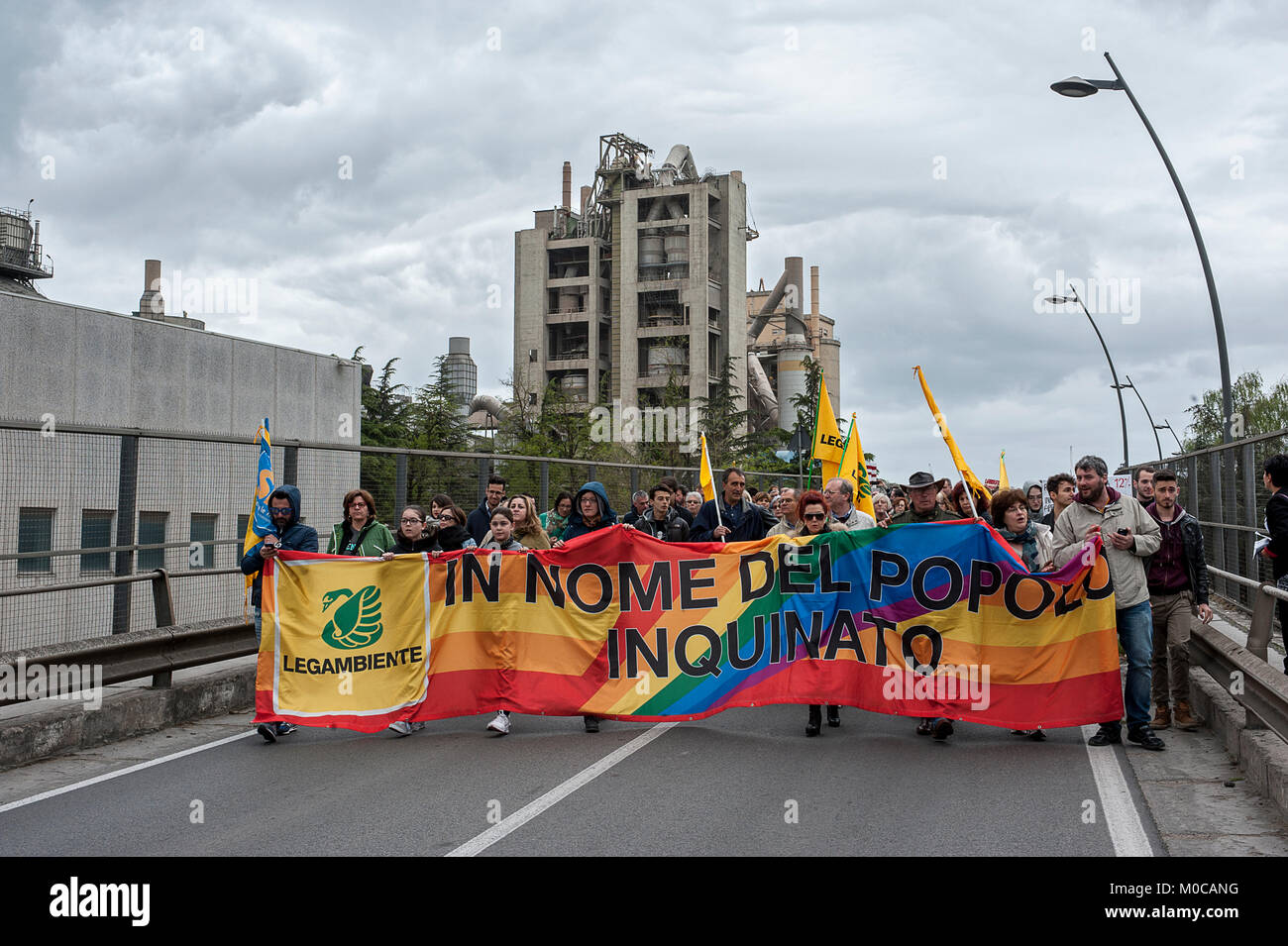Demonstration against pollution in Colleferro, a city near Rome Stock ...