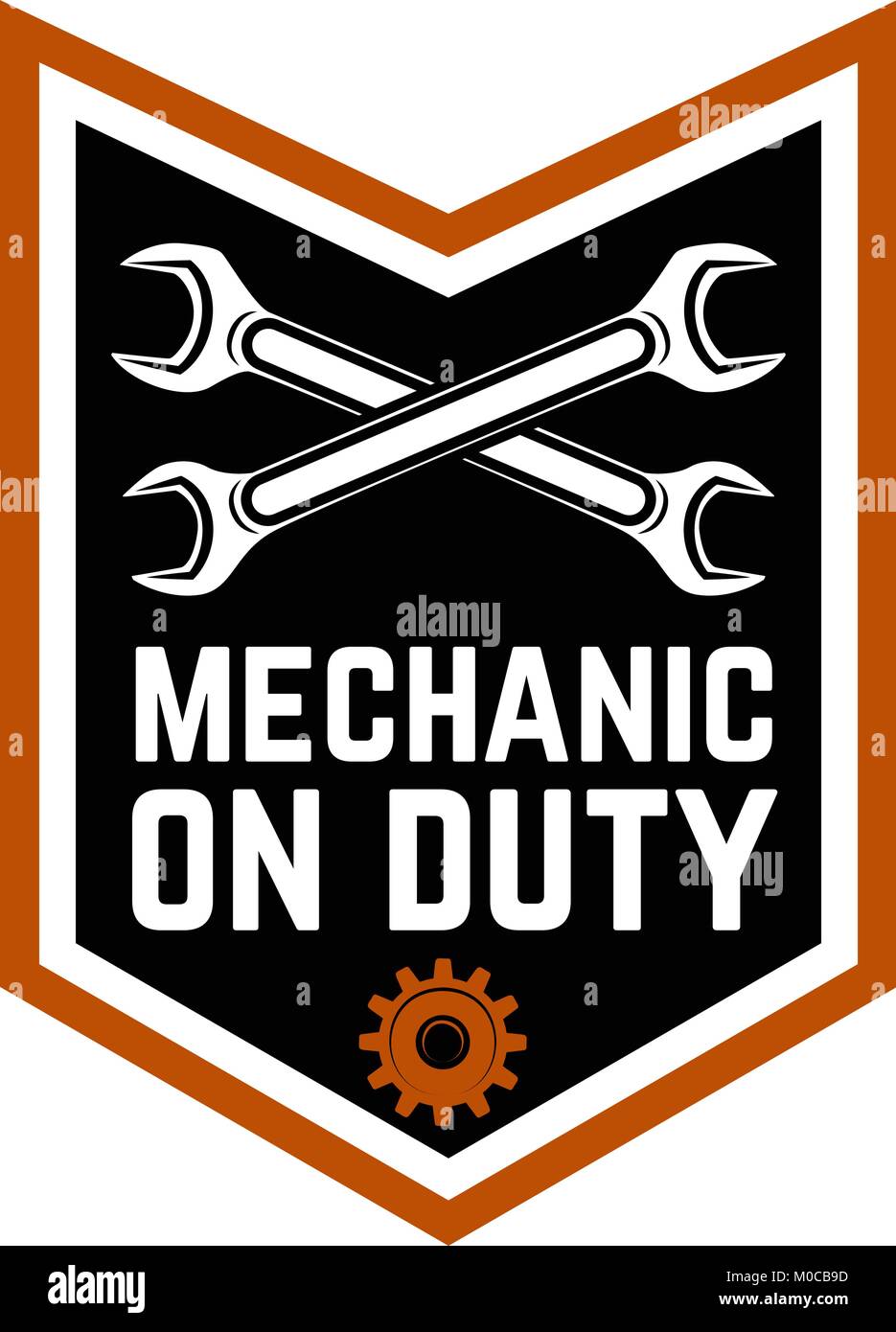 Mechanic on duty. Emblem template with crossed wrenches.Car repair ...