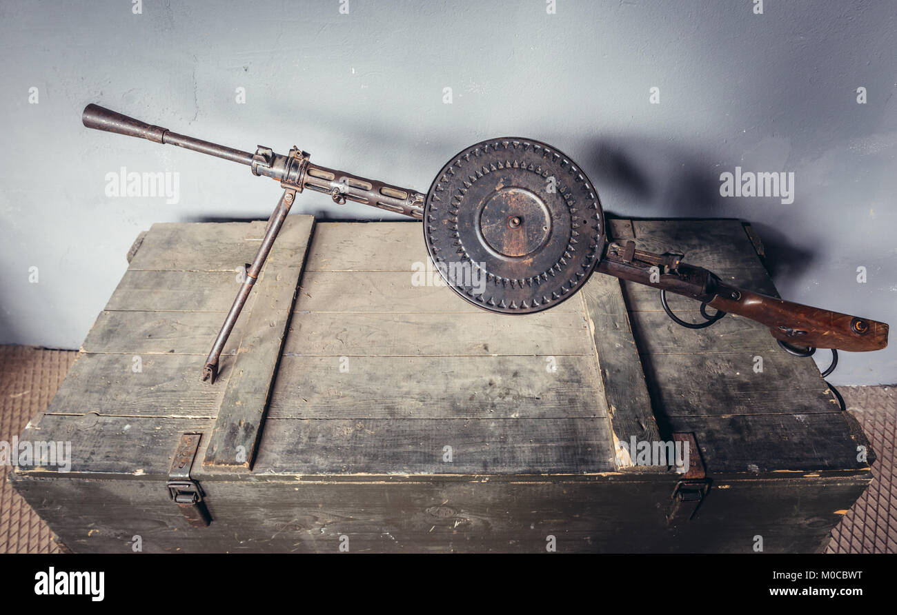 Degtyaryov machine gun ni Museum of Mamerki (German: Mauerwald) bunker ...