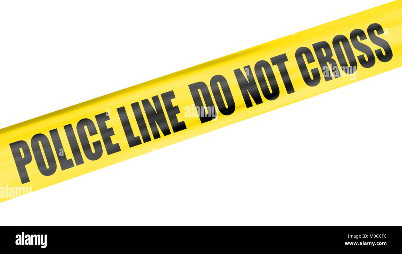 Crime scene with yellow cordon tape Stock Photo - Alamy