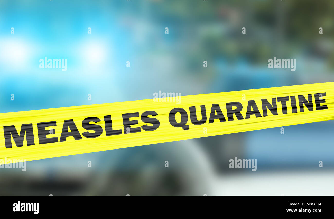 Measles quarantine cordon tape Stock Photo - Alamy